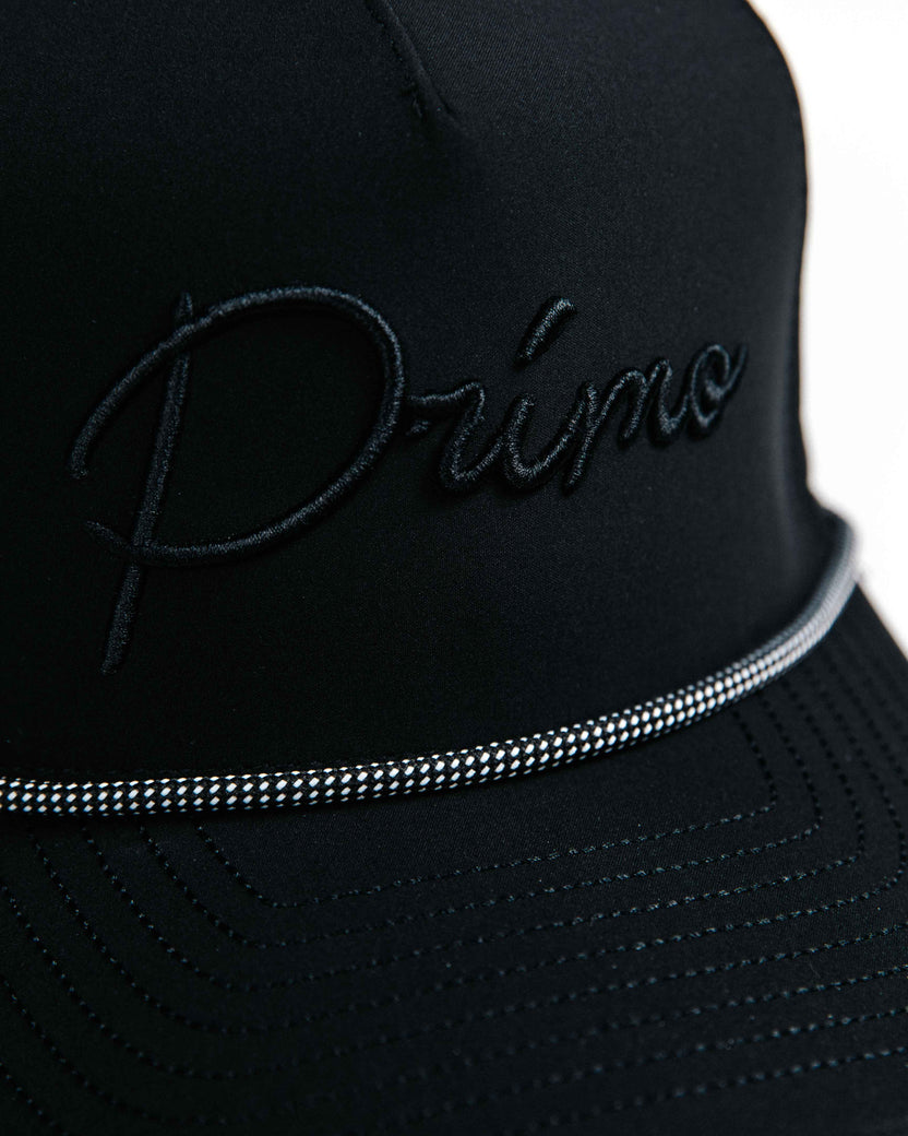 Black Monochrome Cursive Hat – Primo Golf Apparel