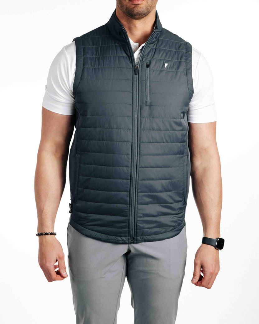 Dark Gray Puff Vest – Primo Golf Apparel